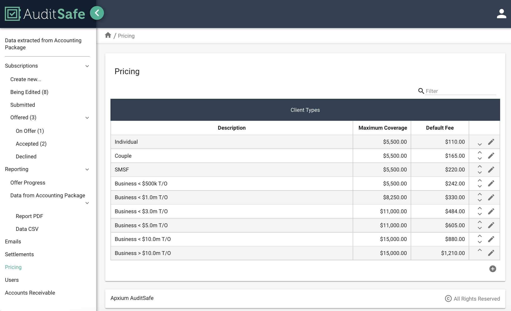 Audit Safe Pricing Page